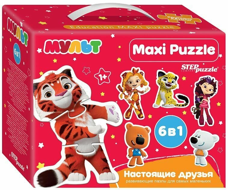 Детский макси-пазл 6в1 "Мульт", игра-головоломка, мозаика Step Puzzle, 6 фигурных MAXI-паззлов для детей