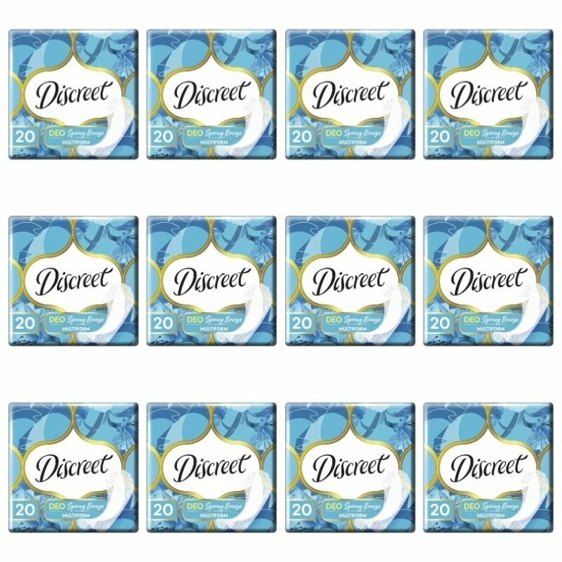 Discreet Прокладки ежедневные Discreet Deo Ocean Breeze Single, в упаковке 20шт, 12уп