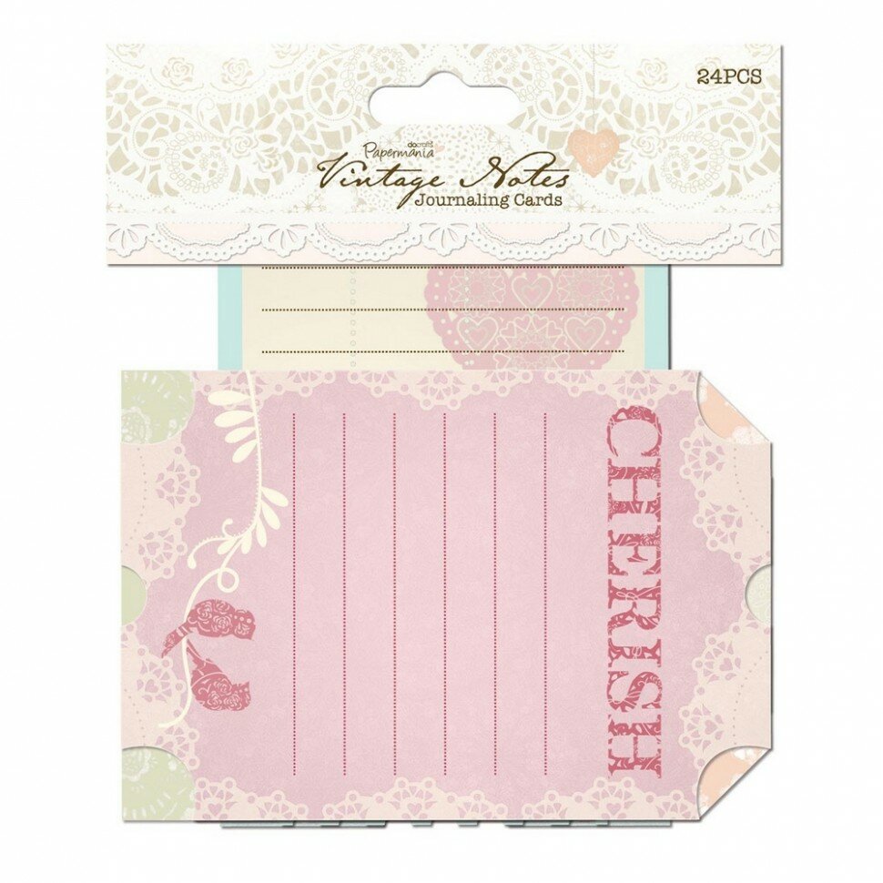 #PMA157181 Набор высеченных элементов "Записки в альбом" Vintage Notes Docrafts 24 шт