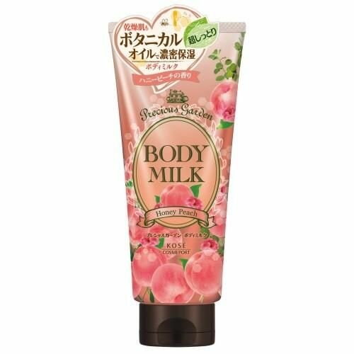 Молочко для тела питательное и увлажняющее Precious Garden Body Milk Honey Peach с ароматом персика, KOSE 200г