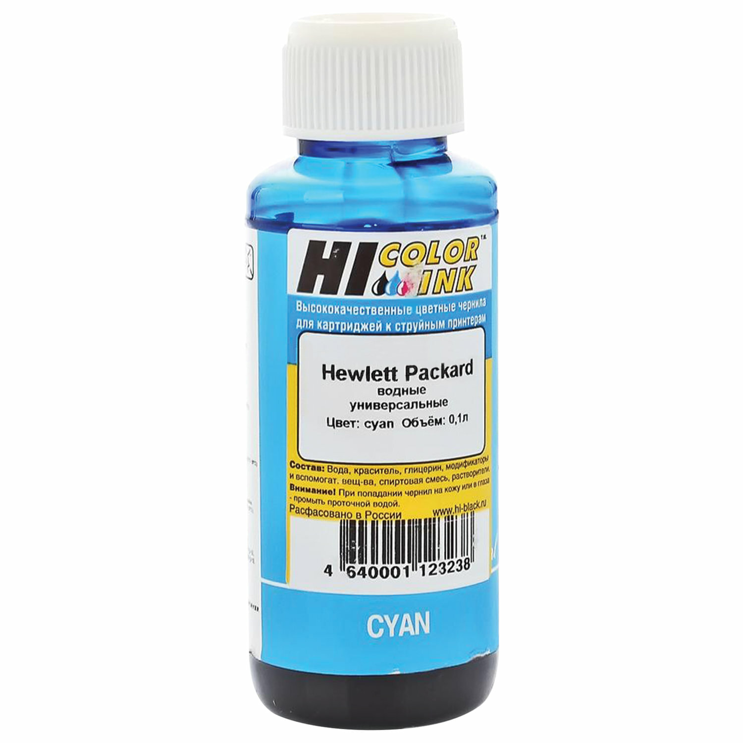 Чернила универсальные тип H, Hewlett Packard, 100мл, голубой, (Hi-Black 40020302)
