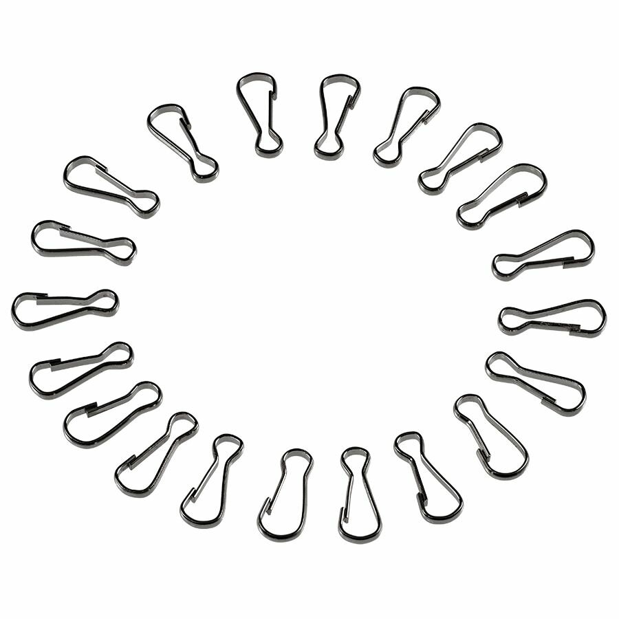 Карабин металлический №3141 для сумок и рукоделия 20 мм, темный никель (Bl-Ni), 20 шт.