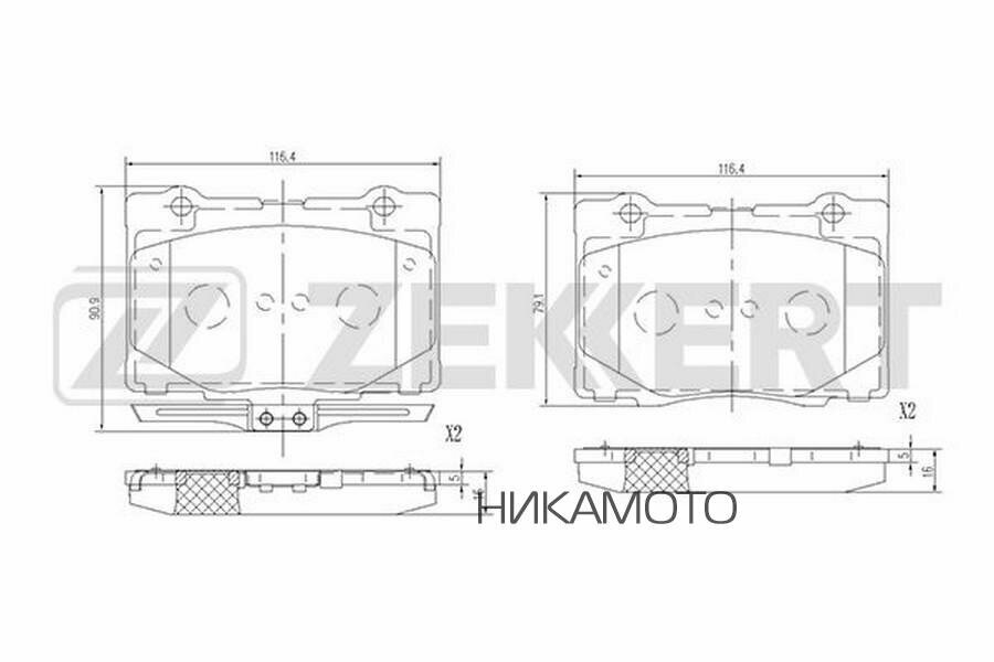 ZEKKERT BS-1515 Колодки торм. диск. передн. Honda Legend IV 04-