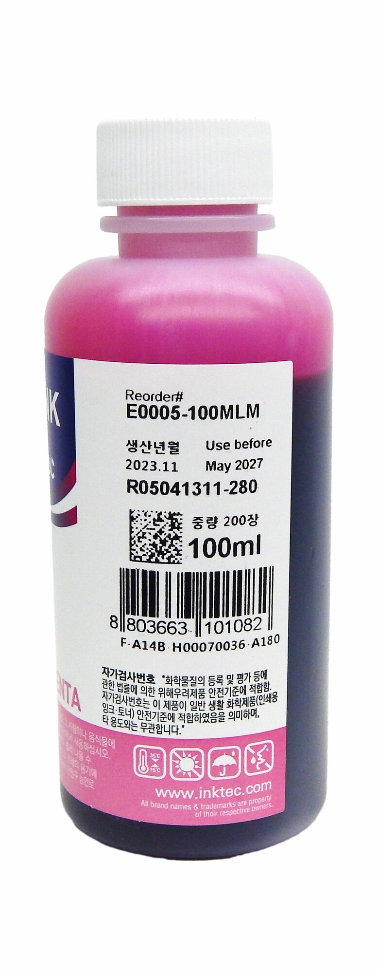 Чернила InkTec Epson Light-Magenta E0005-100MLM 100 мл, светло-малиновые