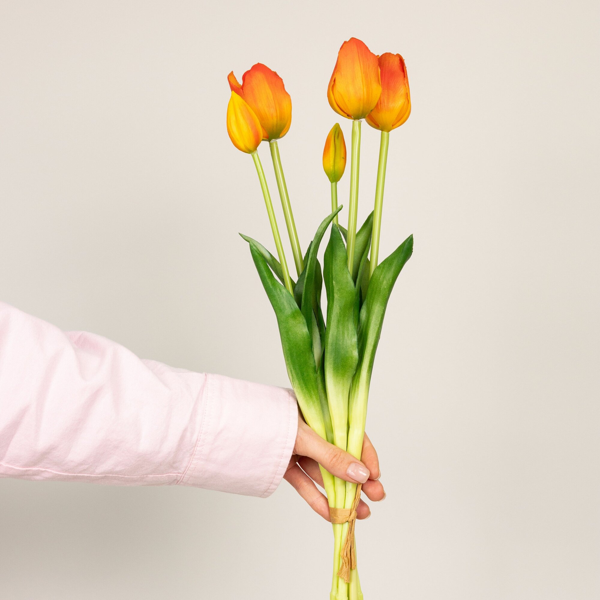 Букет тюльпанов красный 5 шт / Искусственные цветы для дома, декора, для букетов