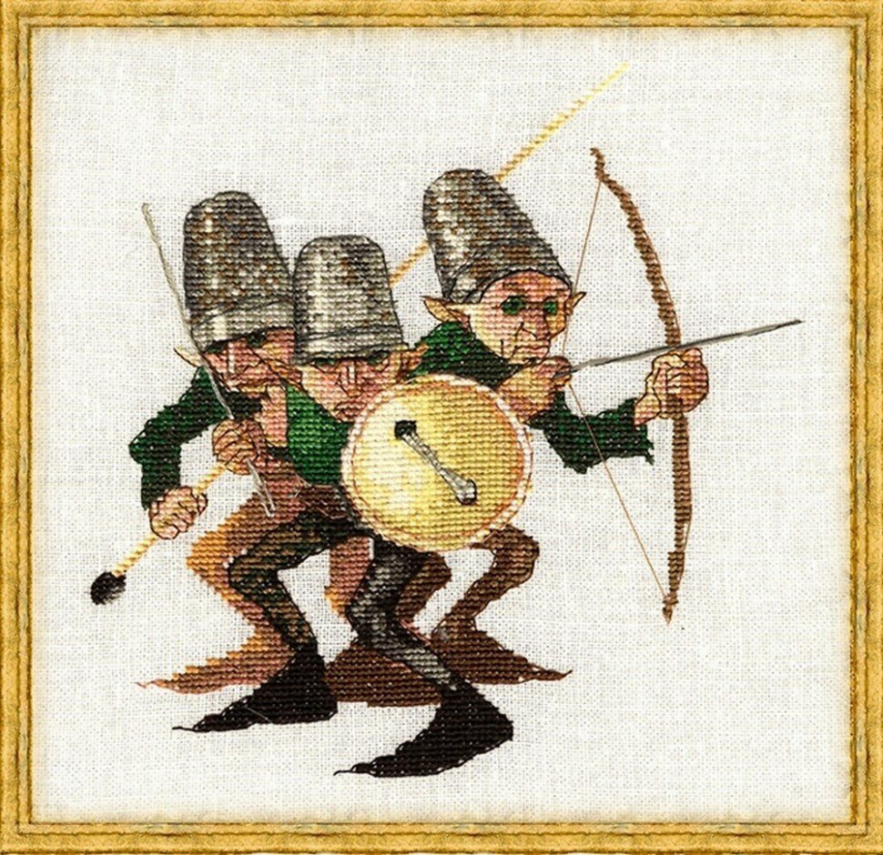 Набор для вышивания Nimue #3-A003 K Guerre des Boutons (Война пуговиц), Счетный крест, 17 x 18 см