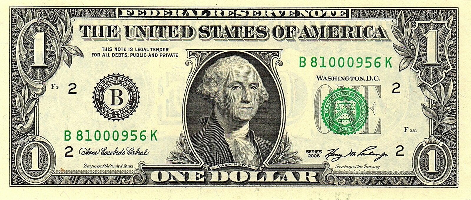 Доллар 2006 г США №956