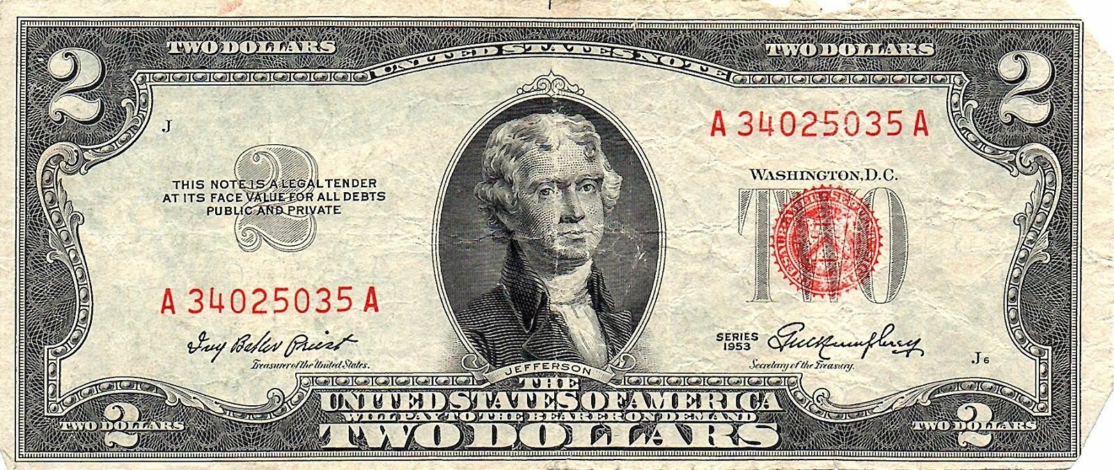 2 доллара 1953 год США 34025035