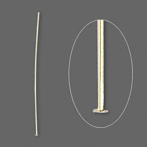Пины со шляпкой, 75х0.723мм, базовый материал - латунь, позолоченные, 20 шт.