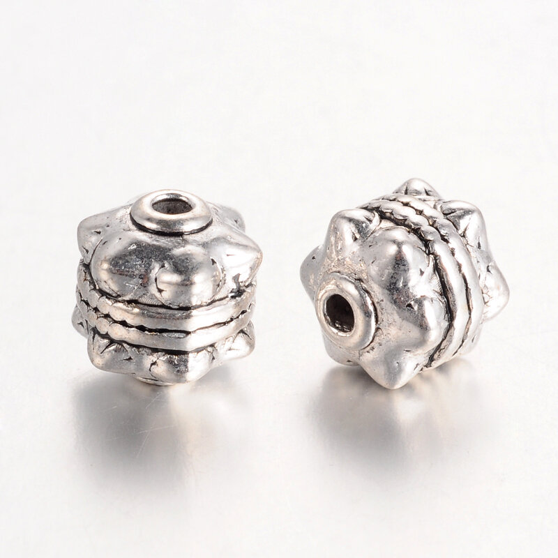 Бусина металлическая, 11мм, с шипами, базовый материал - цинковый сплав, стиль тибетское серебро, 10 шт.