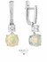 Серьги с подвесками KAPLI jewelry, серебро, 925 проба, родирование, опал, фианит...