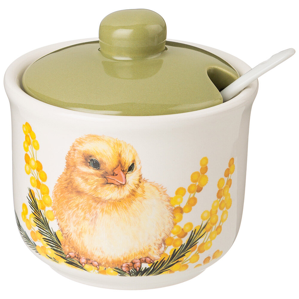 Сахарница с ложкой agness sunday 10*9,5 см 300 мл KSG-358-2213