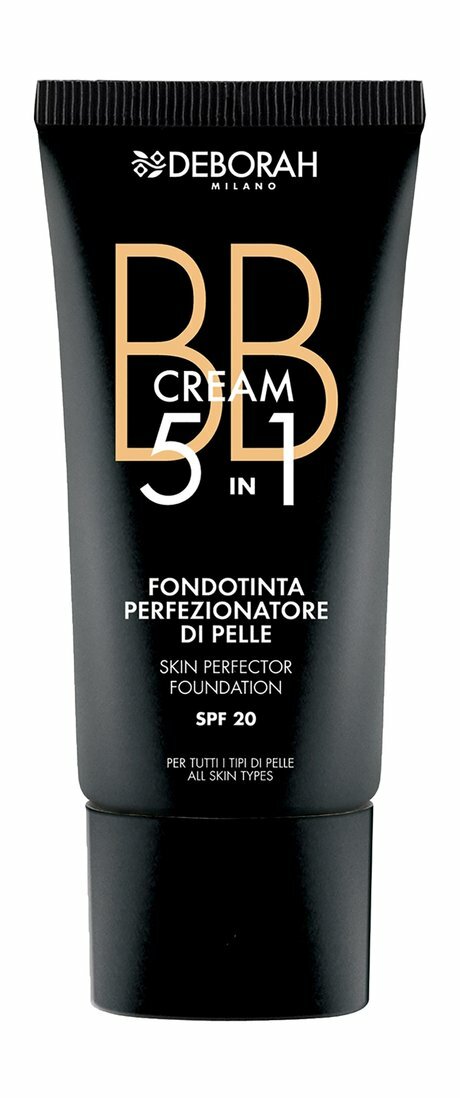 Deborah Milano BB Cream 5 in 1 Skin Perfector Foundation SPF 20, Тональный BB-крем для лица 5-в-2 | 1 Белоснежный, 30мл