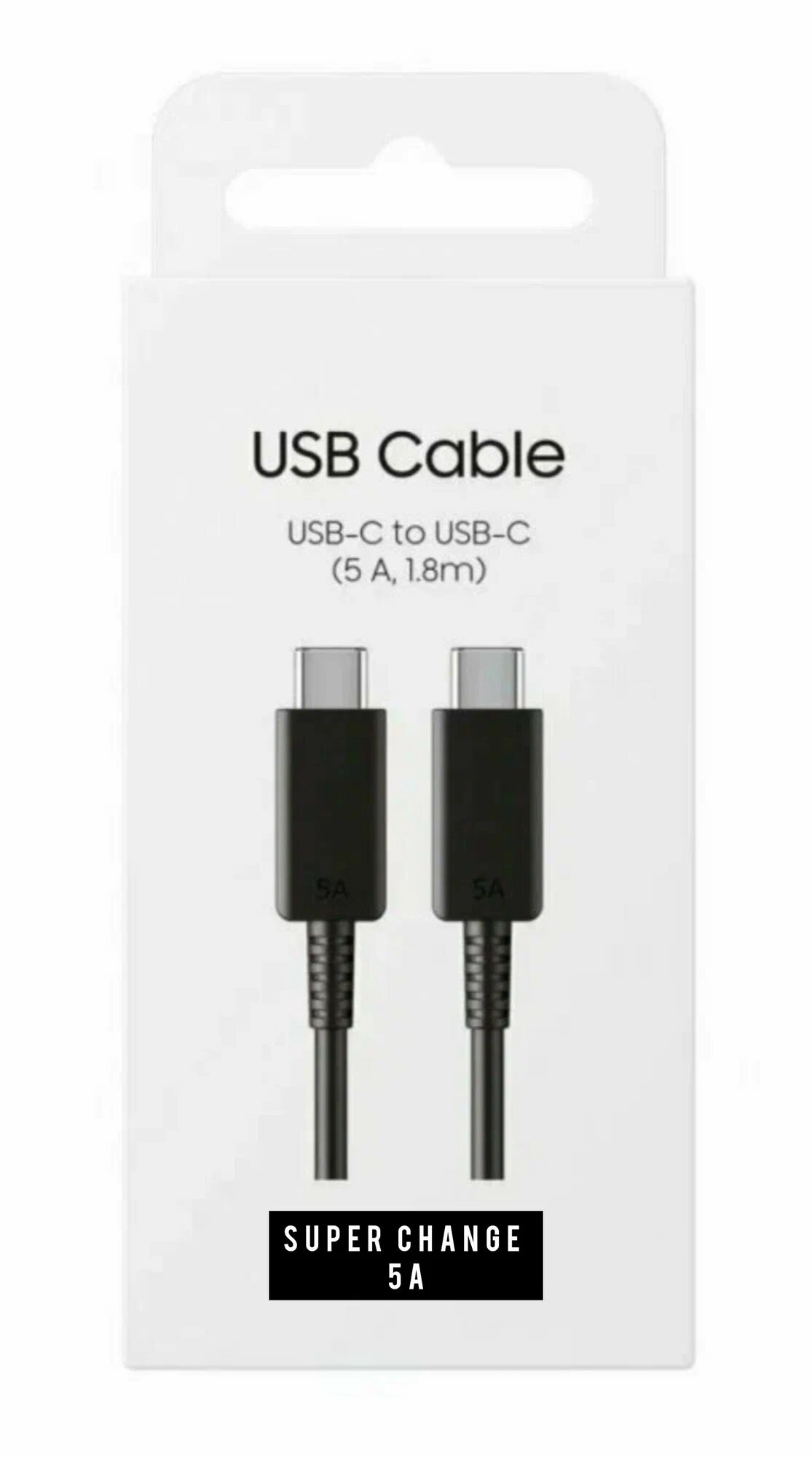 Кабель быстрой зарядки 1,8 м, 5 А^ USB Tyre-C-USB Tyre-C