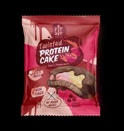 Fit Kit Protein Twisted Cake Протеиновое печенье с суфле (50 гр) ром-гранат