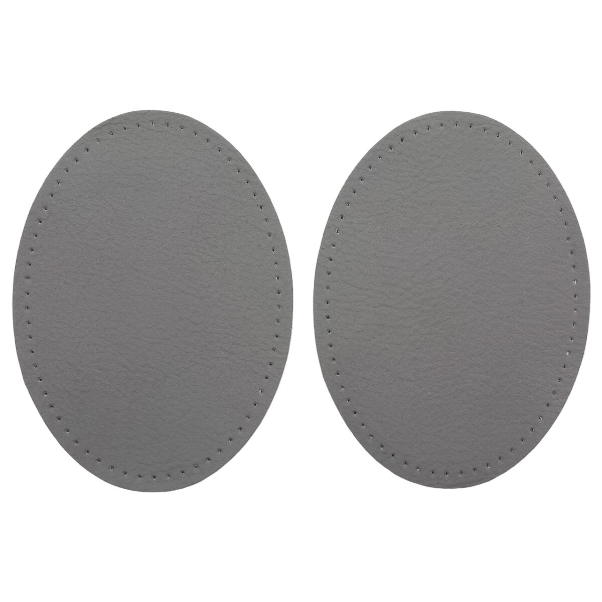 Заплатки пришивные из кожи, 8х10,9 см с перфорацией, 2 штуки, 100% кожа (07 серый)