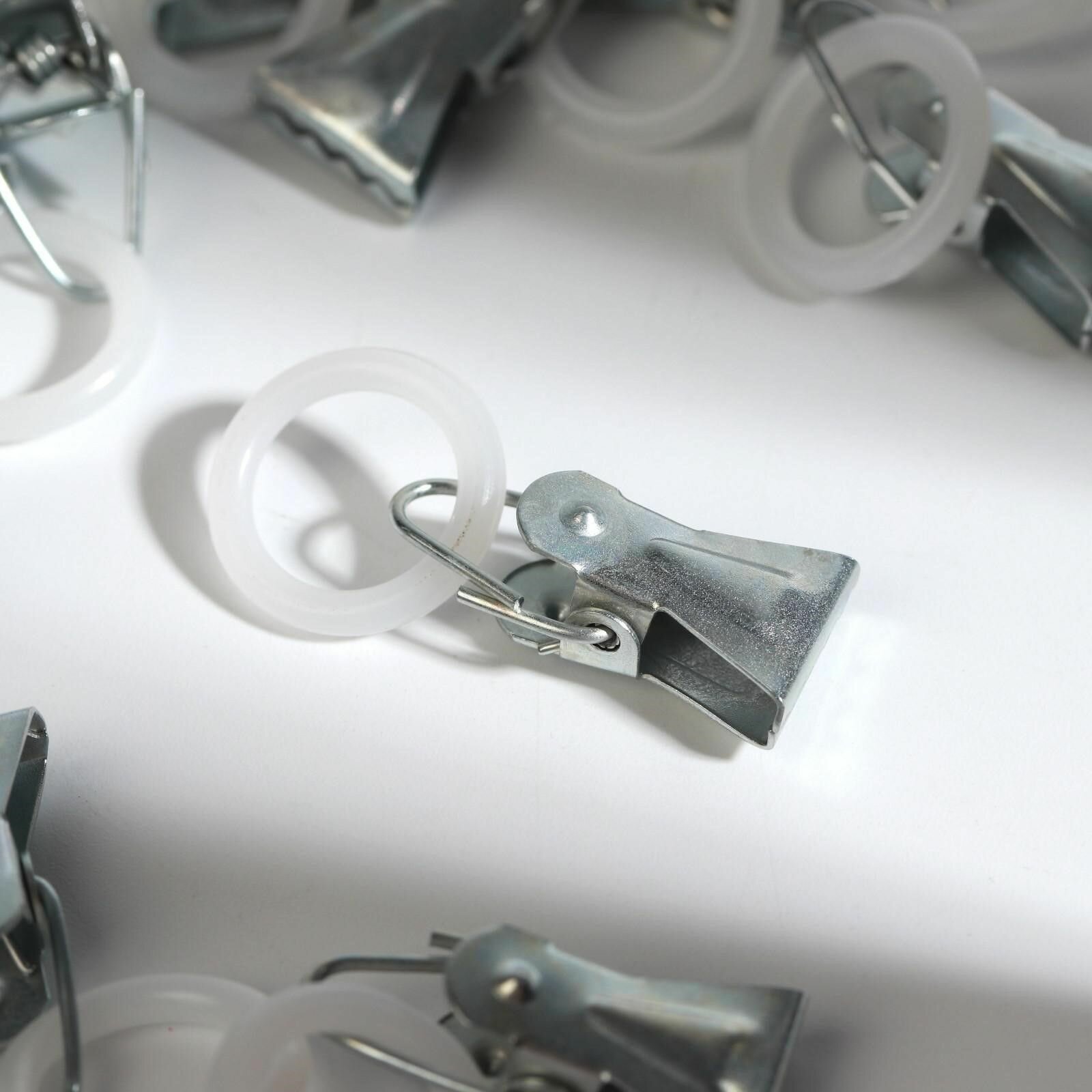 Зажимы для штор на пластиковом кольце 40 штук / прищепка для штор