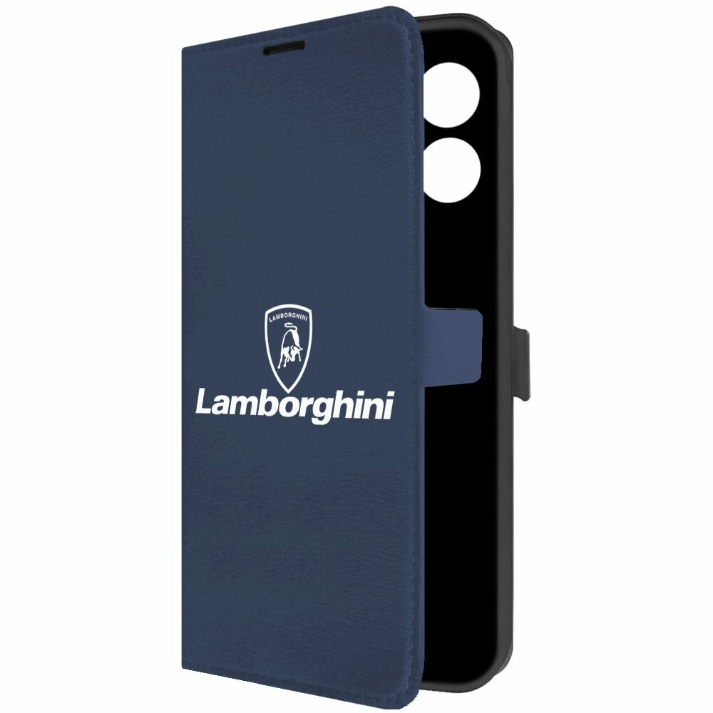 Чехол-книжка Krutoff Eco Book для Oppo A38 4G Lamborghini (Ламборгини) (синий)