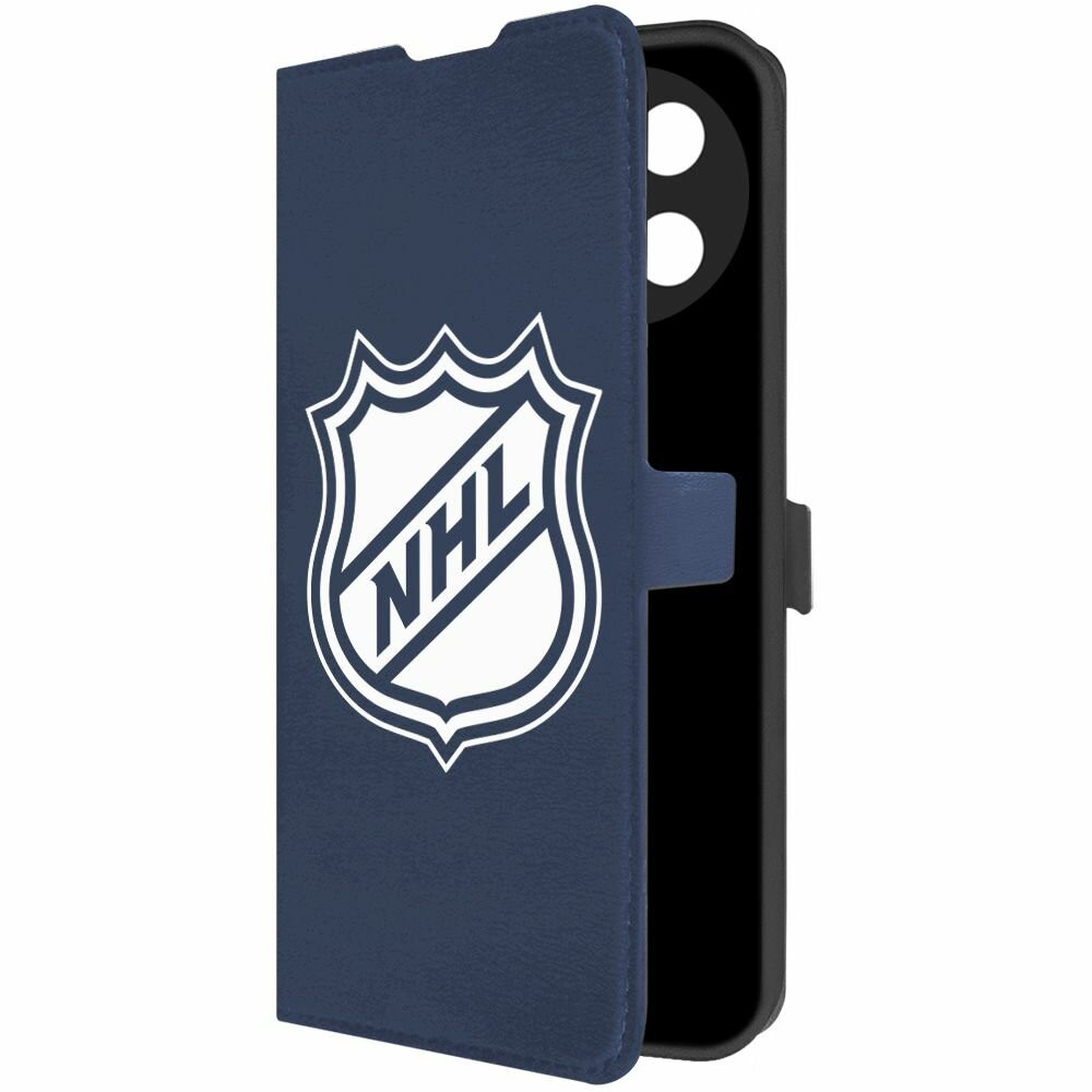 Чехол-книжка Krutoff Eco Book для Realme 11 4G NHL (НХЛ) (синий)