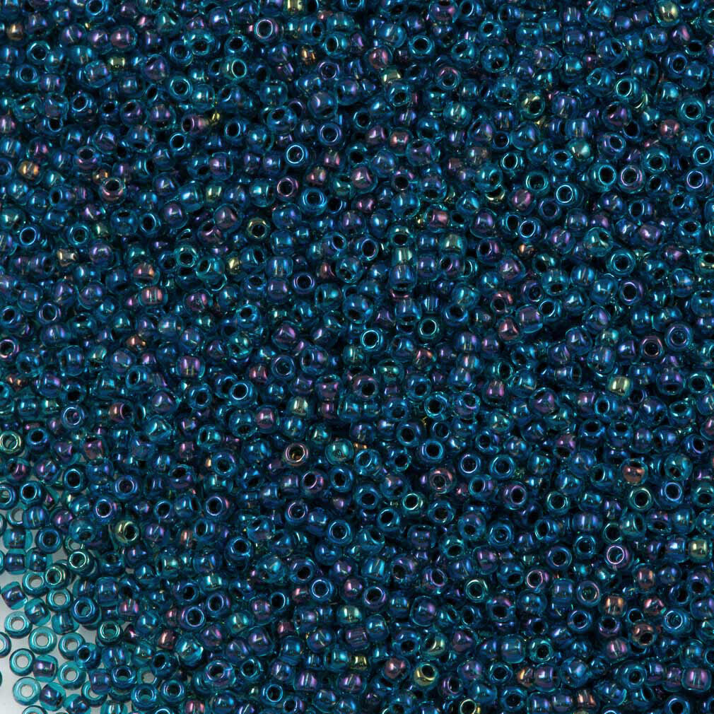 Бисер TOHO круглый, размер 11/0, цвет #248 (Окрашенный изнутри, радужный голубой/полуночный синий), 10 грамм
