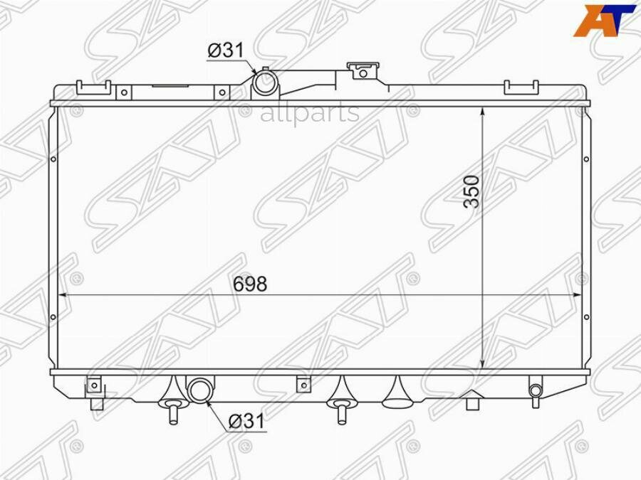 SAT SG-TY0001-100 Радиатор Toyota Corolla (E100, E110) 91-02 / Corolla Ceres 92-99