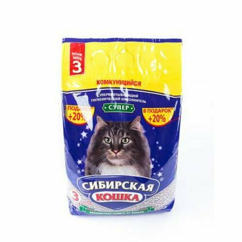 Сибирская Кошка Супер 3л+0,6л комкующийся