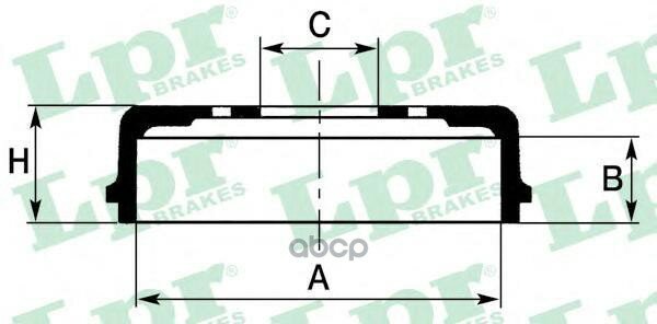 Барабан тормозной FORD FIESTA 08- D 200мм. Lpr арт. 7D0686