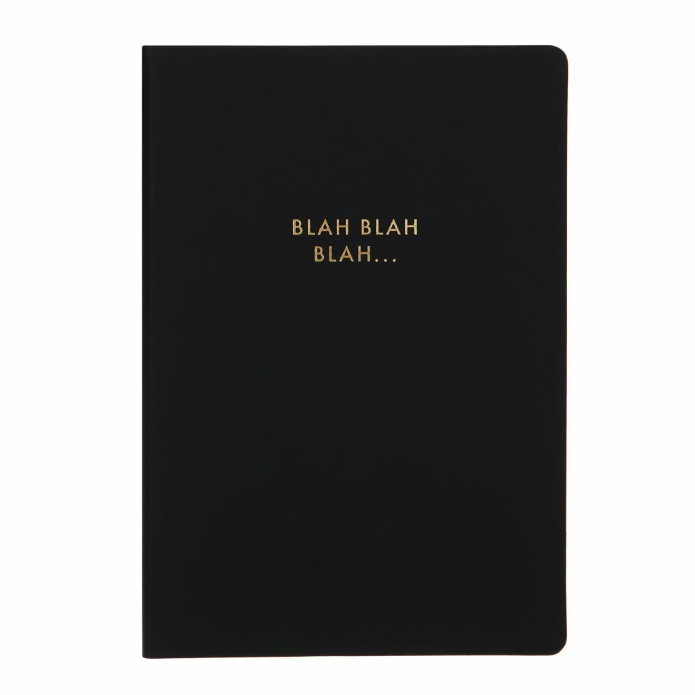 Бизнес - блокнот «БЛА… БЛА.» А5, 192 стр, гибкая обл, иск. кожа, золотистый срез