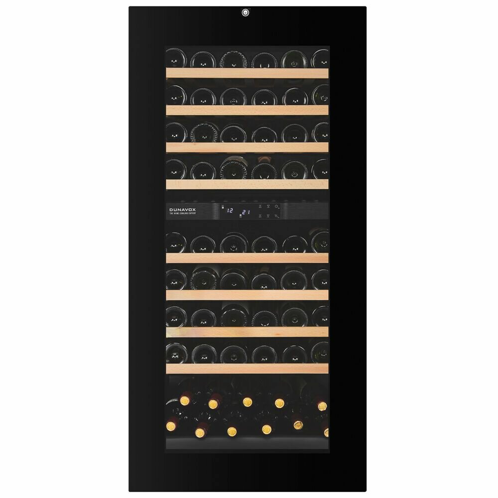 Винный холодильный шкаф Dunavox DXB-65.154DB. TO компрессорный (встраиваемый холодильник для вина на 65 бутылок)