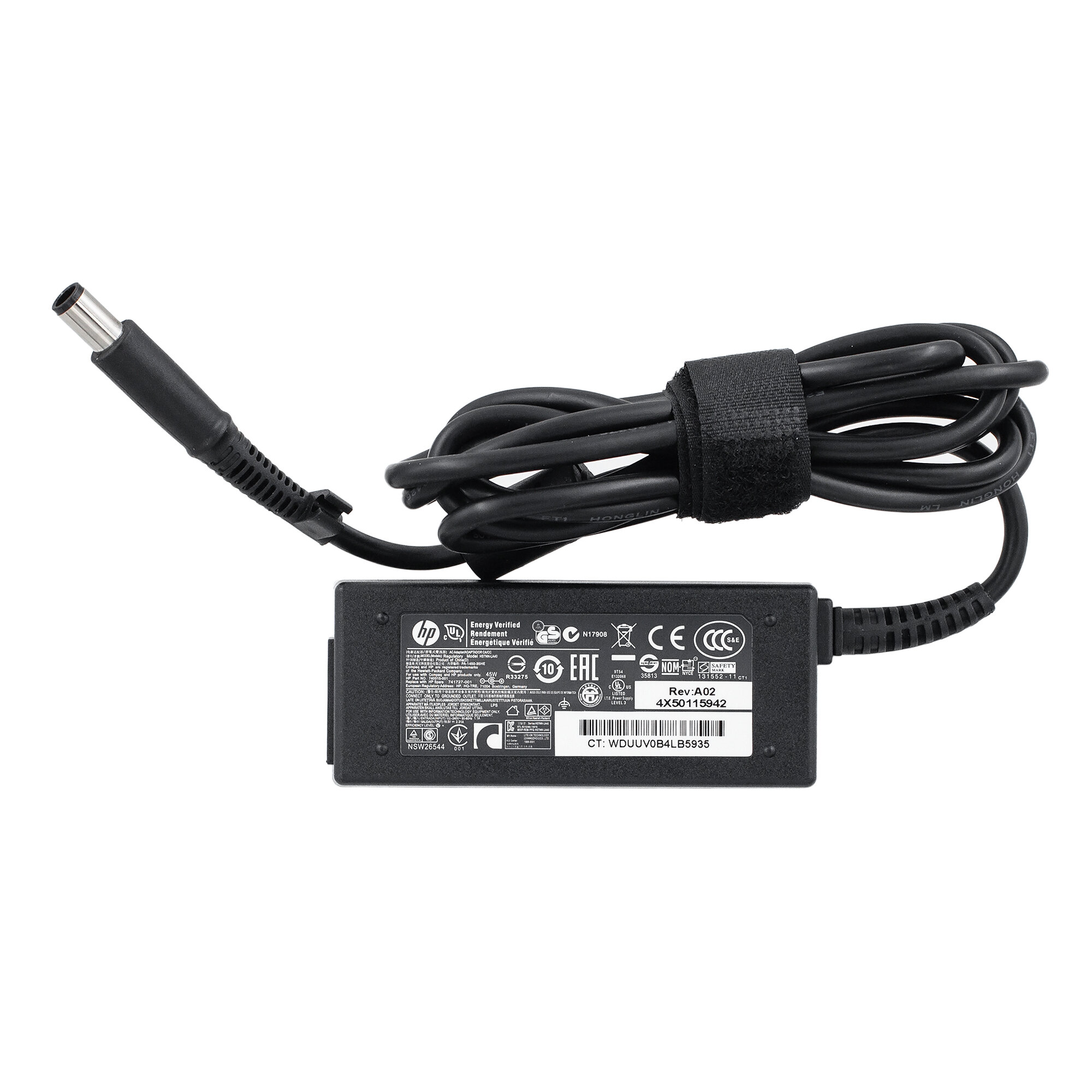 Блок питания 19.5V 2.31A 7.4x5.0mm 45W для ноутбука HP ProBook 430 G1 / HP ProBook 430 G2 / HP EliteBook 840 G1 / HP EliteBook 840 G2 / HP EliteBook 820 G1 / HP EliteBook 820 G2 / HP EliteBook 850 G1 / HP EliteBook 850 G2 - зарядка