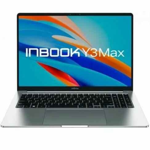 16" Ноутбук INFINIX INBOOK Y3 Max YL613 (71008301569-1) серебристый - 1920x1200, IPS, Intel Core i5-1235U, ядра: 10 x 1,3 ГГц, 8 ГБ, SSD 512 ГБ, Intel Iris Xe Graphics, Windows 10 Pro