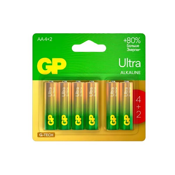 Батарейка алкалиновая GP 15AUA214/2 AA 6 шт.