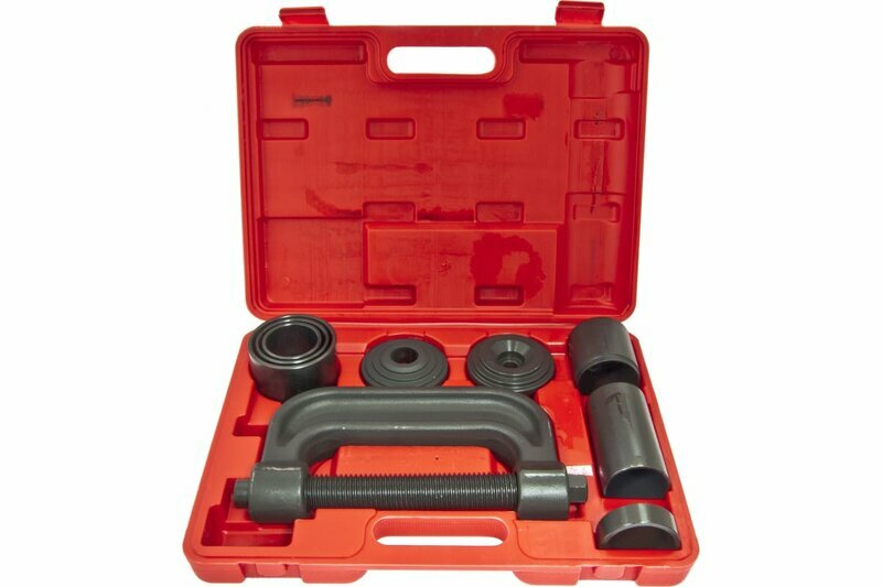 Съемник ER-86804 сайлентблоков и подшипников с набором оправок 9пр, в кейсе эврика /1/2