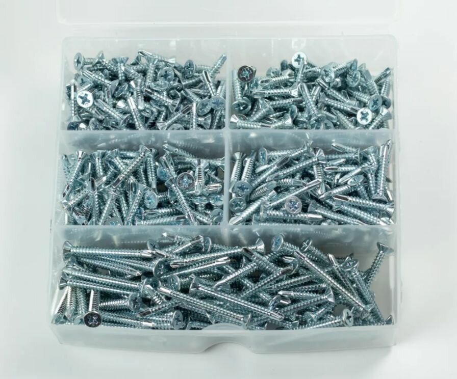 Комплект крепежа "Оконный саморез" 550 единиц + бита