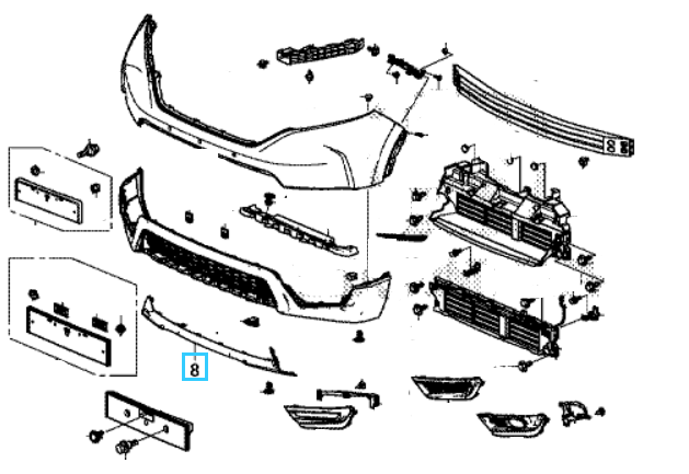 Отделка рамы переднего бампера (Оригинал)
