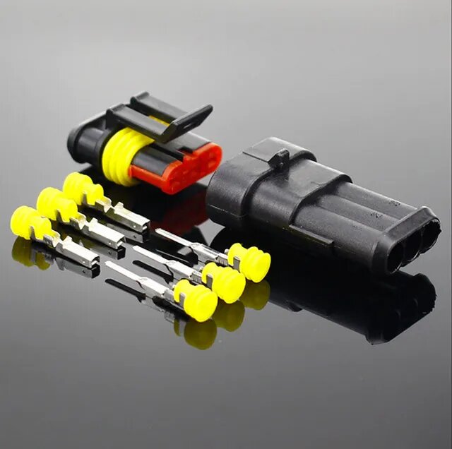 Электрический коннектор для ремонта автомобиля/ мотоцикла, 3-pin комплект разъем для электрических проводов