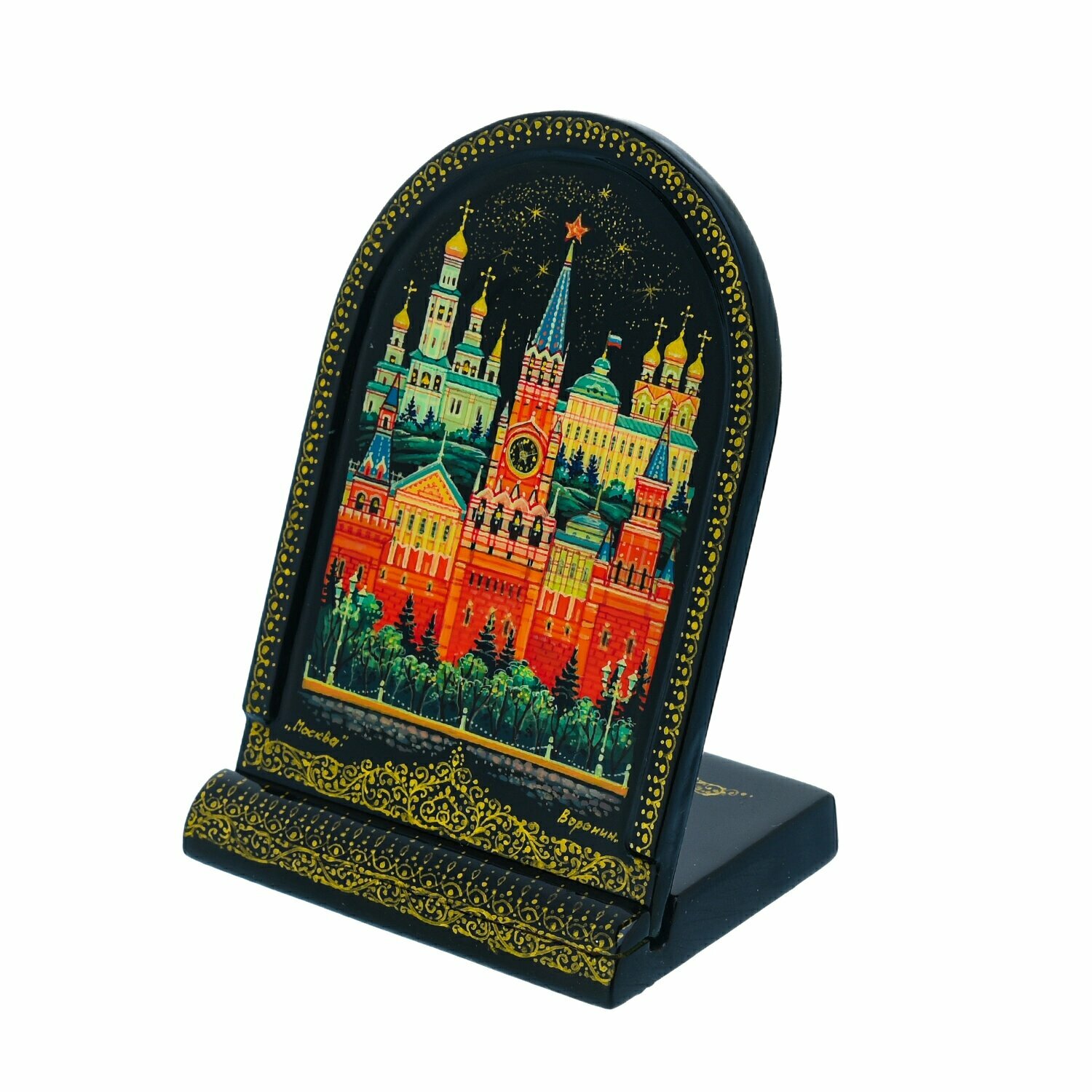 202246/9*7см Лаковая миниатюра Палех подставка "Москва" Воронин