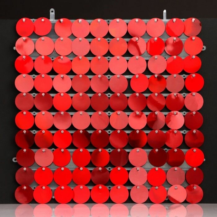 Панель с пайетками КНР для фотозоны, круглые, 30х30 см, красная