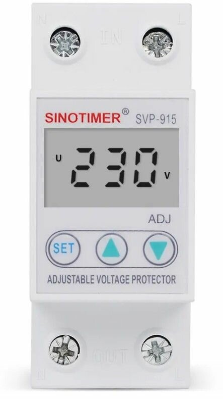 Реле контроля напряжения и тока с функцией измерения кВт*ч Sinotimer SVP-915 80A