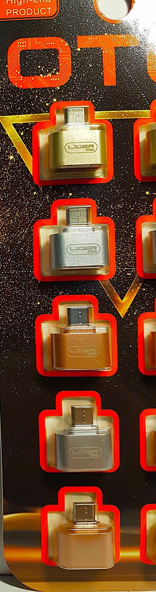 Переходник гн. USB А 3.0/IPH - шт. MiniUSB 5pin (OTG). Комплект 5 шт