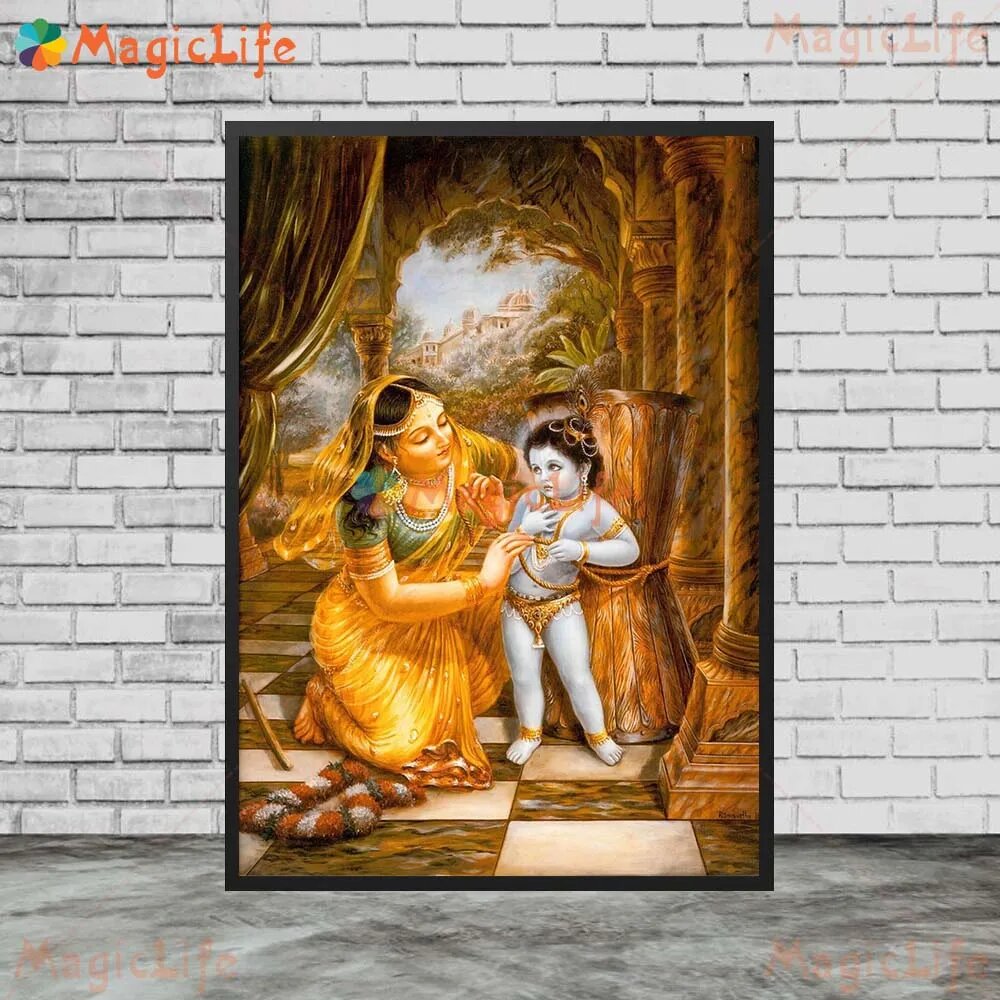 Настенная картина "Нарасимха Кришна" на холсте C, 21X30cm NoFrame