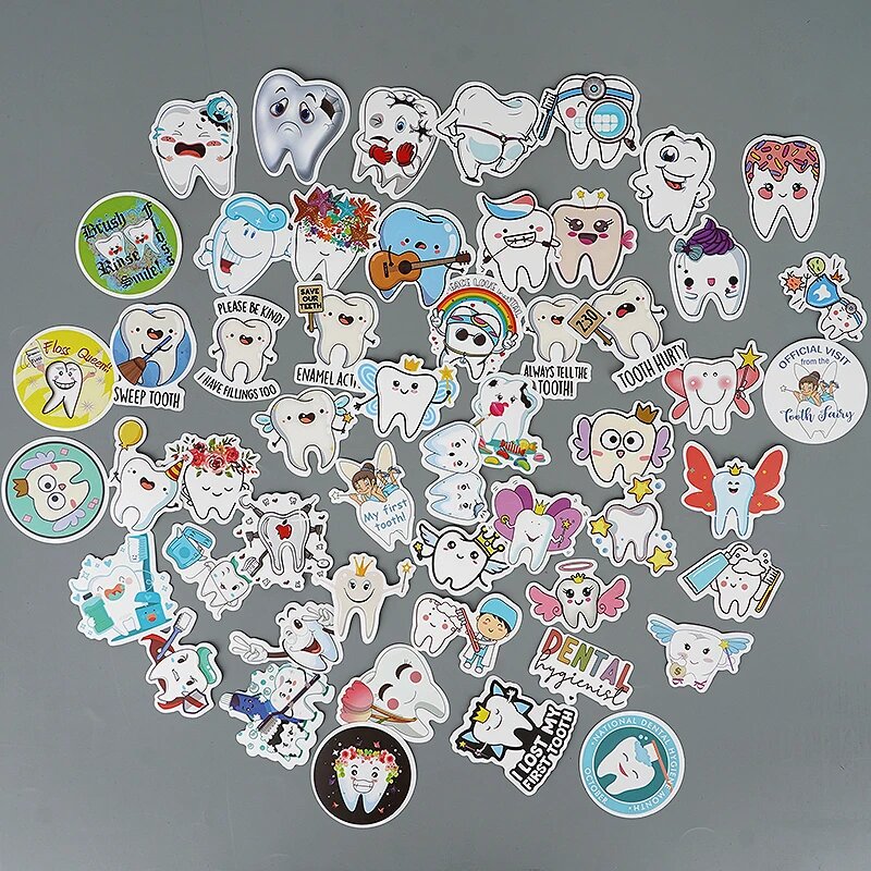 Набор наклеек JIECARE "tiny tooth sticker" 50Pcs