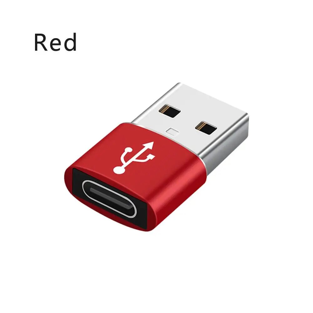 Красный переходник USB Type-A на Type-C