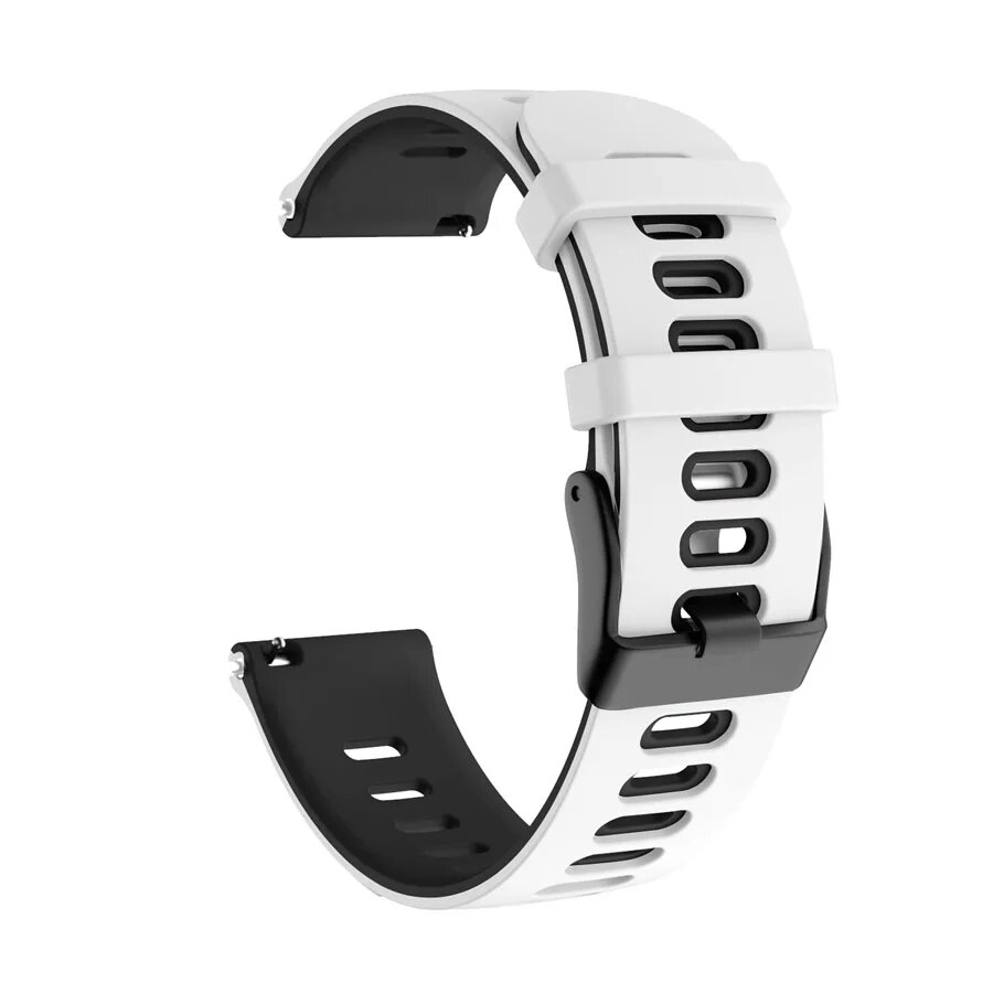 Силиконовый ремешок 20mm White black для Polar