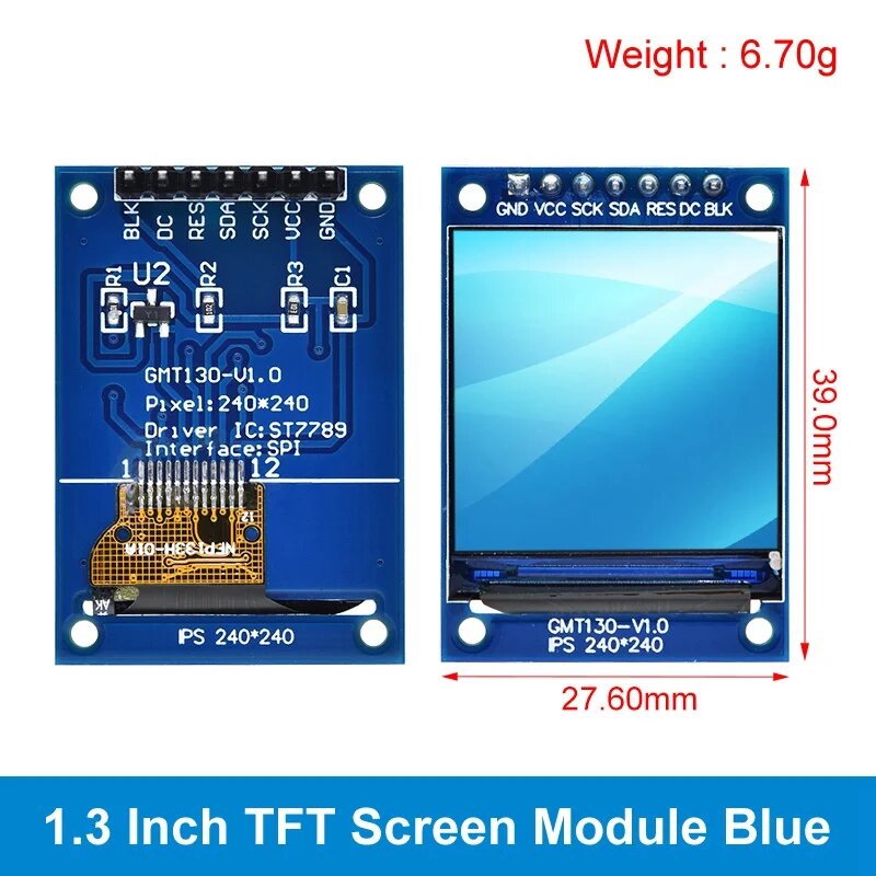 TZT TFT дисплей 0,96 дюйма IPS для Arduino 1.3 TFT Blue board