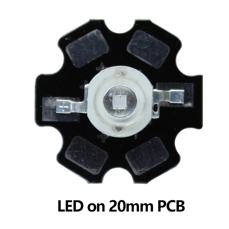 HotRed 3W UV LED Chip фиолетовая лампа LED on 20mm PCB, 395-400nm 1pcs
