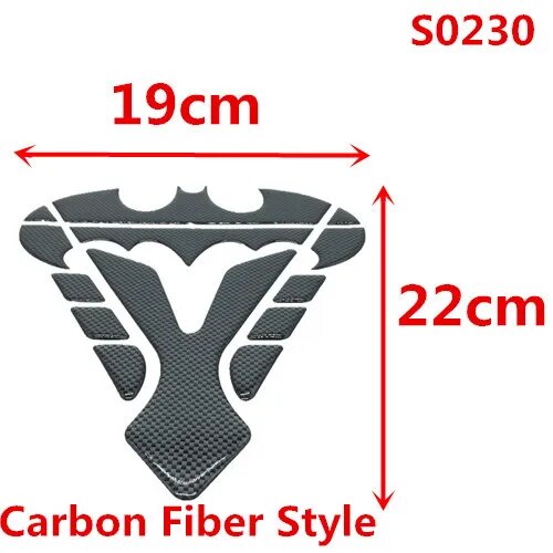 Наклейка на бак мотоцикла "Дьявол" Carbon Fiber Style, 19x22см, S0230
