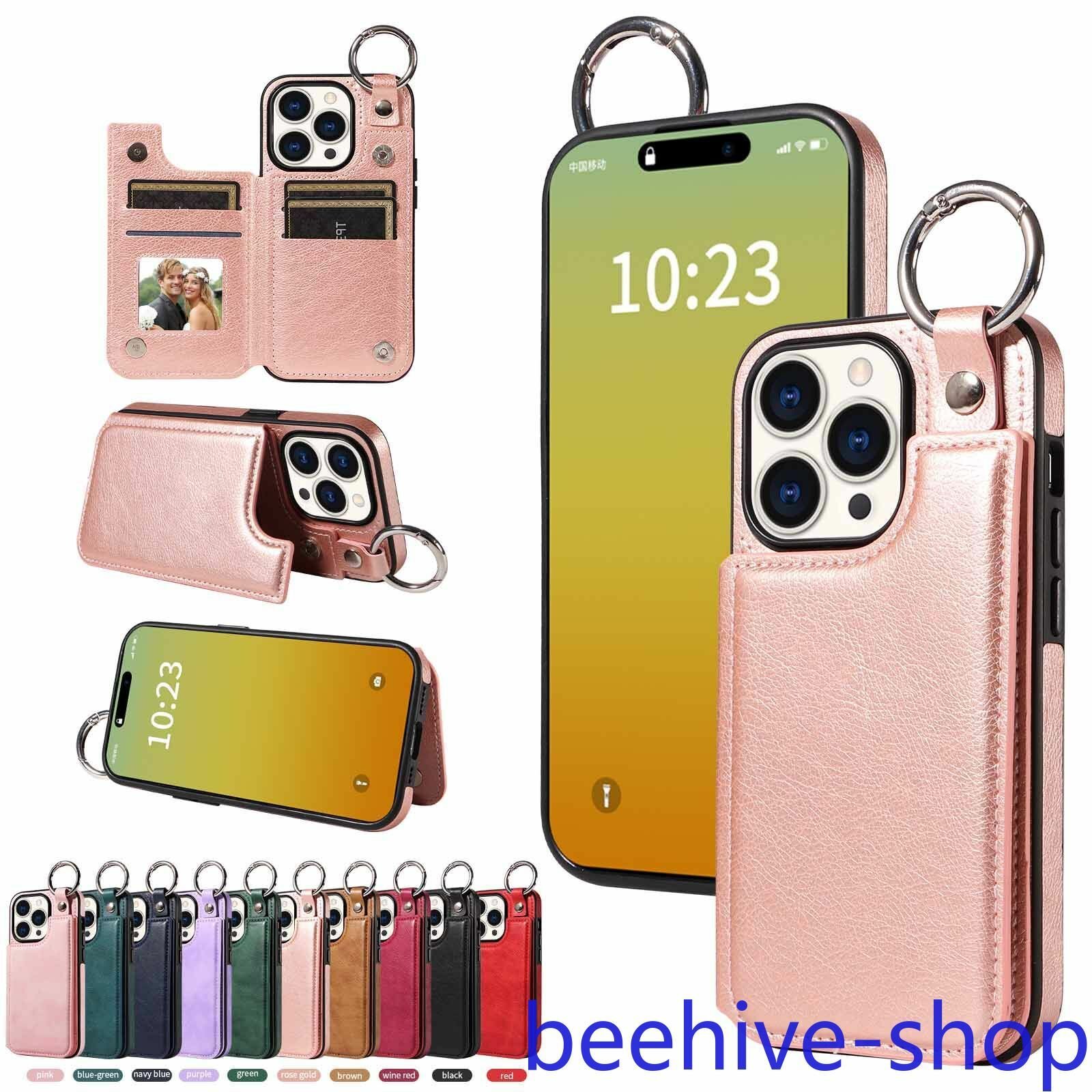 Кожаный чехол для Apple iPhone 15 Pro (айфон 15 про) с отделением для карты/ Чехол-кошелек для / Кожа высокого качества