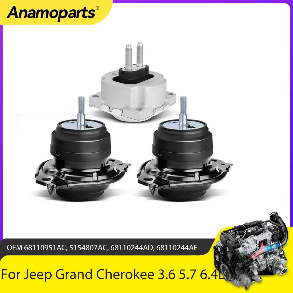 3 шт. набор креплений двигателя и коробки передач для джипа Grand Cherokee Dodge Durango 3,6 л 5,7 Л 6,4 л