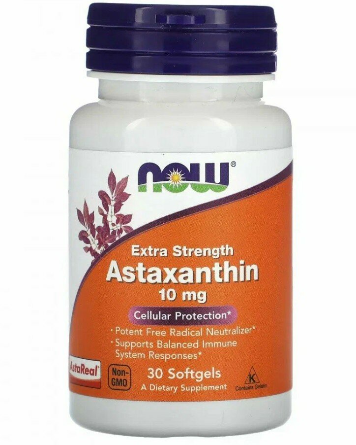 Astaxanthin 10mg 30 softgels Now